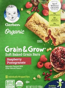 gerber up age organic grain & grow soft baked grain bars raspberry pomegranate, 5oz