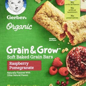 Gerber Up Age Organic Grain & Grow Soft Baked Grain Bars Raspberry Pomegranate, 5oz