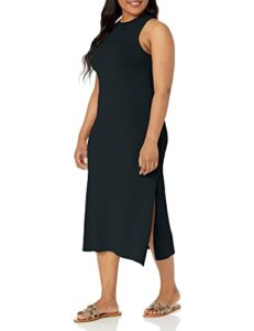 the drop women's gabriela halter neck a-line side slit maxi dress, black, xl