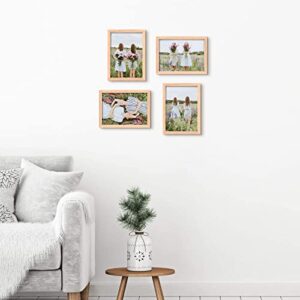 ATOBART 5x7 Oak Wood Picture Frames, 6 Pack Natural Wood Color Photo Frame with High Definition Glass for Wall Mount or Table Top Display