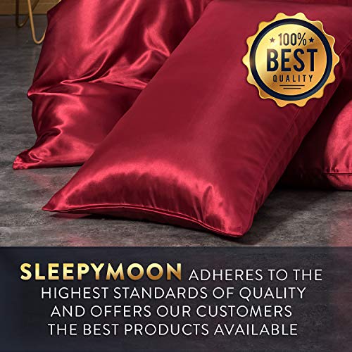 Sleepymoon Duvet Cover Set Silk Like Twin Full Queen King (Red, King) (Only Duvet Cover+ Pillow Sham. Comforter or Duvet Not Included)