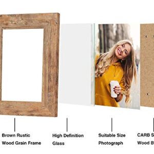 iRahmen 4 Pack 5x7 Rustic Picture Frame Set with High Definition Glass Photo Frame for Desktop Display and Wall Mounting (IR-US002-BR-P5X7(4PK))