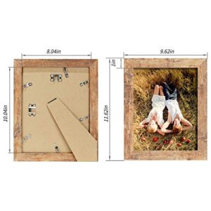 iRahmen 4 Pack 8x10 Rustic Picture Frame Set with High Definition Glass Photo Frame for Desktop Display and Wall Mounting (IR-US002-BR-P8X10(4PK))