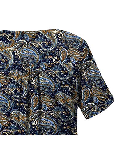 a.Jesdani Womens Short Sleeve Summer Tunic Tops Plus Size Blouses Dark Blue 1X