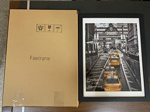 Finefrarm 12x16 Frames Display 11x14 Picture with Mat or 12 x 16 Photo Without Mats Black Picture Frames Wall Art for Living Room and Office Wall Mounting Decor