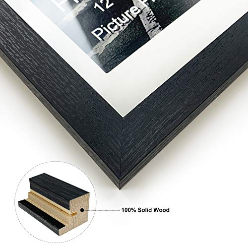 Finefrarm 12x16 Frames Display 11x14 Picture with Mat or 12 x 16 Photo Without Mats Black Picture Frames Wall Art for Living Room and Office Wall Mounting Decor