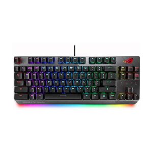 asus rgb mechanical gaming keyboard - rog strix scope tkl | cherry mx brown switches | 2x wider ctrl key for fps precision | gaming keyboard for pc, black