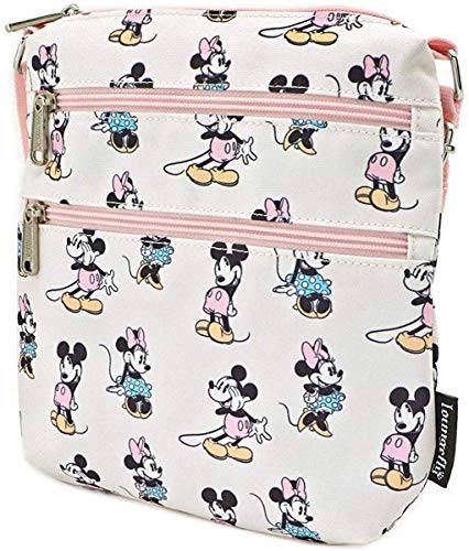 Loungefly Women Pastel Minnie Mickey AOP Nylon Passport, Multi, 8 inches x 9 inches x 1.25 inches