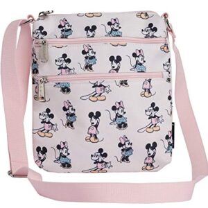 Loungefly Women Pastel Minnie Mickey AOP Nylon Passport, Multi, 8 inches x 9 inches x 1.25 inches