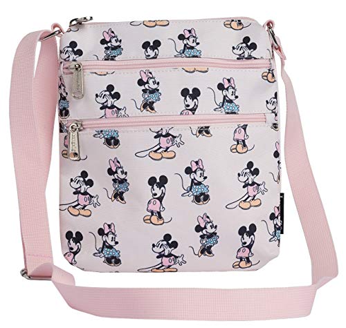 Loungefly Women Pastel Minnie Mickey AOP Nylon Passport, Multi, 8 inches x 9 inches x 1.25 inches