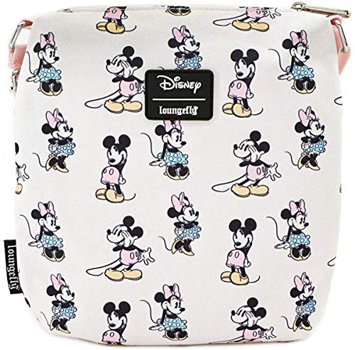 Loungefly Women Pastel Minnie Mickey AOP Nylon Passport, Multi, 8 inches x 9 inches x 1.25 inches