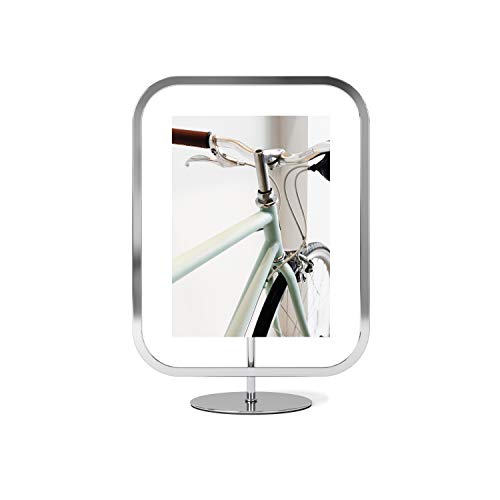 Umbra Infinity Picture Frame, Floating Photo Display for Desk or Wall, 5x7, Chrome