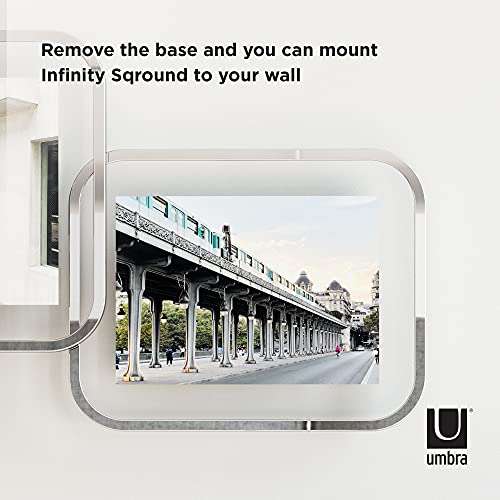 Umbra Infinity Picture Frame, Floating Photo Display for Desk or Wall, 5x7, Chrome