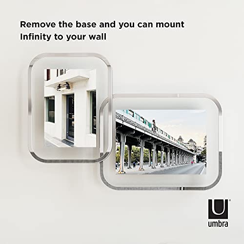 Umbra Infinity Picture Frame, Floating Photo Display for Desk or Wall, 5x7, Chrome