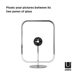 Umbra Infinity Picture Frame, Floating Photo Display for Desk or Wall, 5x7, Chrome