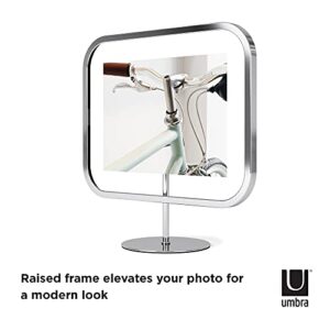 Umbra Infinity Picture Frame, Floating Photo Display for Desk or Wall, 5x7, Chrome