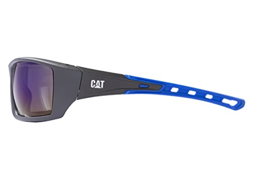 Caterpillar Planer 108-AS Safety Glasses, Grey/Blue, Blue Lens