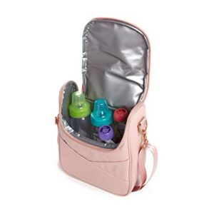 JuJuBe | Be Cool Insulated Baby Bottle Cooler Bag, Portable Cooler Bag for Breast Milk, Insulated Food Storage Bag | Blush Chromatics