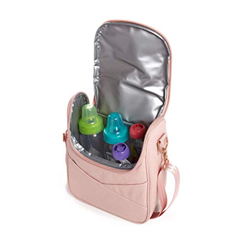 JuJuBe | Be Cool Insulated Baby Bottle Cooler Bag, Portable Cooler Bag for Breast Milk, Insulated Food Storage Bag | Blush Chromatics