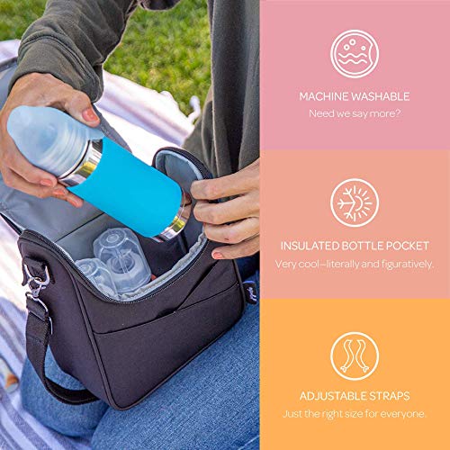 JuJuBe | Be Cool Insulated Baby Bottle Cooler Bag, Portable Cooler Bag for Breast Milk, Insulated Food Storage Bag | Blush Chromatics