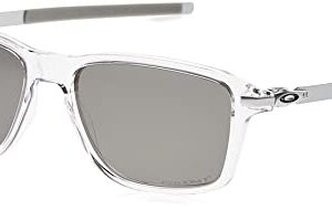 Oakley Men's OO9469 Wheel House Square Sunglasses, Polished Clear/Prizm Black Polarized, 54 mm