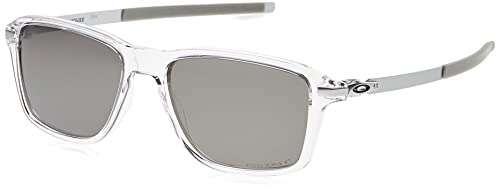 Oakley Men's OO9469 Wheel House Square Sunglasses, Polished Clear/Prizm Black Polarized, 54 mm