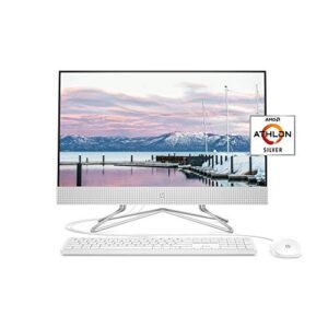 hp 24-inch all-in-one desktop computer, amd athlon silver 3050u processor, 8 gb ram, 256 gb ssd, windows 10 home (24-dd0010, white)