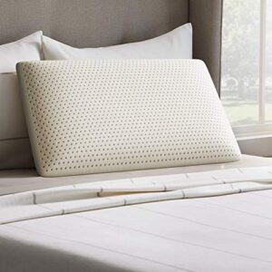 lucid talalay latex foam pillow - mid-loft - medium plush feel- removable cotton cover, dorm room essentials, queen