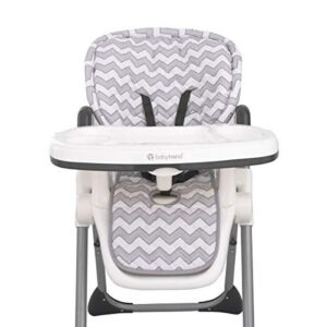 sumersault – soft gray and white chevron high chair pad | easy to install replacement cushion | fits most 3-5 point harness high chairs