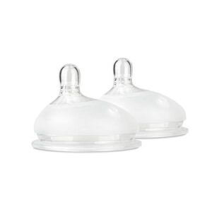 olababy gentle bottle silicone replacement nipple 2 pack (0-3 months/preemie flow)