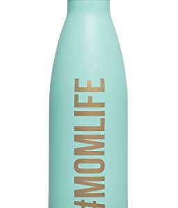 Pearhead #Momlife Stainless Steel Water Bottle, BPA Free Water Bottle Keepsake for New Mom’s and Expecting Moms, Travel Bottle, Teal, 17oz