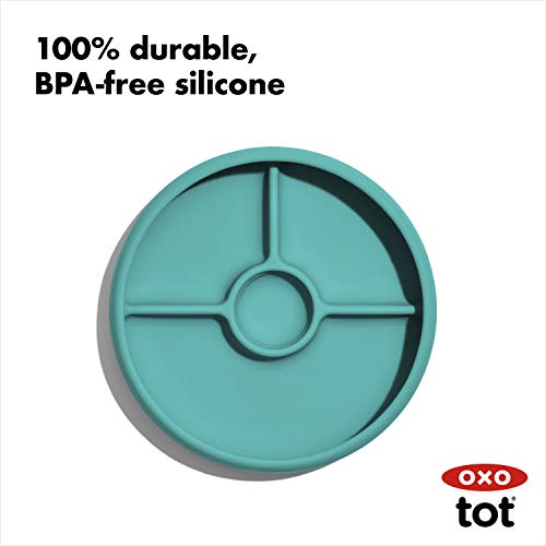 OXO Tot Silicone Divided Plate Teal