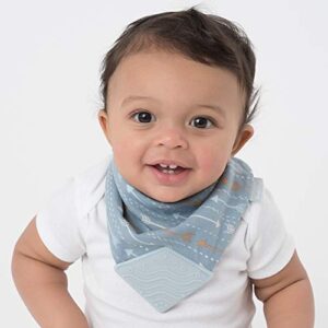 BooginHead Cotton Baby Drool Bibs, Teething Bib and Pacifier Holder Bib, Blue Arrows