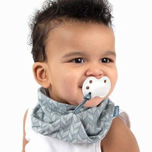 BooginHead Cotton Baby Drool Bibs, Teething Bib and Pacifier Holder Bib, Blue Arrows