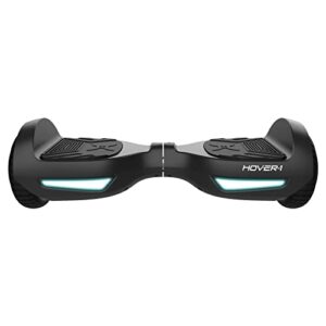 hover-1 drive electric hoverboard | 7mph top speed, 3 mile range, long lasting lithium-ion battery, 6hr full-charge, path illuminating led lights, black