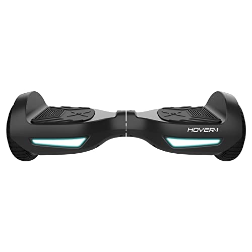 Hover-1 Drive Electric Hoverboard | 7MPH Top Speed, 3 Mile Range, Long Lasting Lithium-Ion Battery, 6HR Full-Charge, Path Illuminating LED Lights, Black