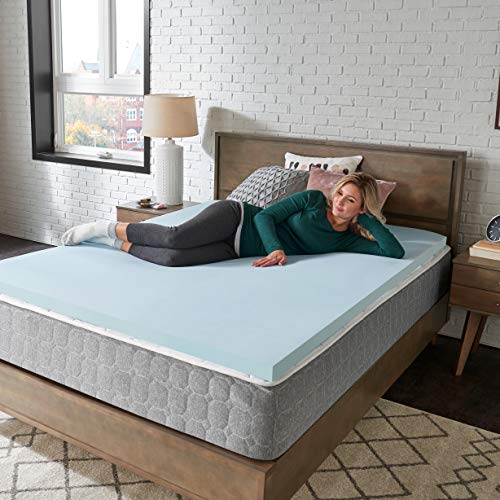 Sealy TrueForm 2" Medium-Firm Gel-Infused Memory Foam Mattress Topper, Cloud-Like Adaptive Mattress Topper for Body Support, Queen