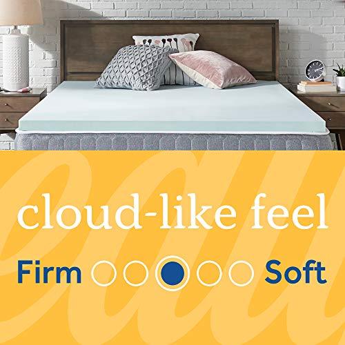 Sealy TrueForm 2" Medium-Firm Gel-Infused Memory Foam Mattress Topper, Cloud-Like Adaptive Mattress Topper for Body Support, Queen