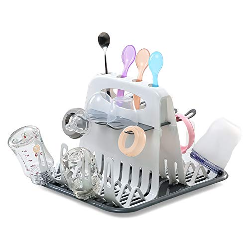 MOVEBO Baby Milk Bottles Drying Rack Portable Cleaning Dryer Storage Holder Multi-Layer Detachable with Drain Tray Drying Rack for Kids