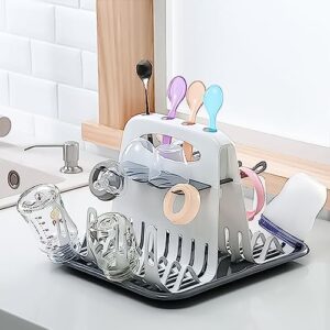 MOVEBO Baby Milk Bottles Drying Rack Portable Cleaning Dryer Storage Holder Multi-Layer Detachable with Drain Tray Drying Rack for Kids