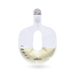 willow pump spill-proof breast milk bags, 48 count | holds 4 oz. per bag | self-sealing storage bags, recyclable & bpa free | breast feeding essential for the willow pump