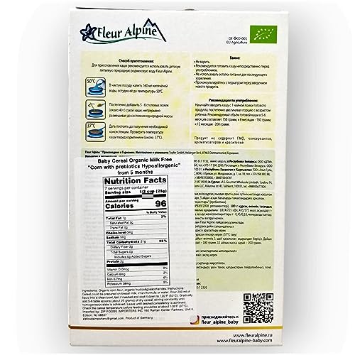 Fleur Alpine Corn Cereal with Prebiotics on Goat Milk 200g for Babies from 5 months From Germany