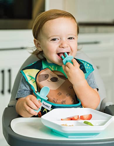 Tiny Twinkle Grow with Me Feeding Set - Baby Plates and Bowls Set with Interchangeable Suction Base & Clear Lid, Baby Led Weaning Supplies for 6 Months Onwards, Easy Clean Toddler Feeding Set (Mint)