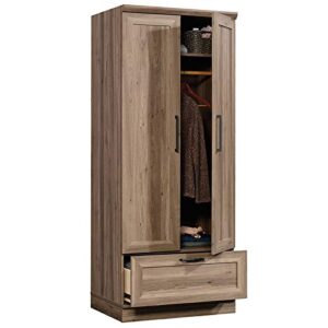 Pemberly Row Modern Engineered Wood Wardrobe Armoire with 1-Drawer in Salt Oak