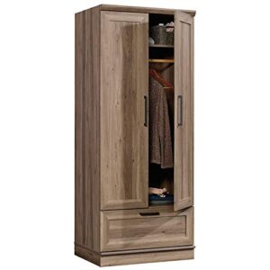 Pemberly Row Modern Engineered Wood Wardrobe Armoire with 1-Drawer in Salt Oak