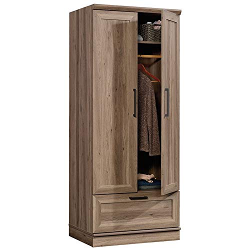 Pemberly Row Modern Engineered Wood Wardrobe Armoire with 1-Drawer in Salt Oak