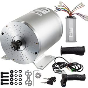 bestequip electric dc motor, 2kw 48v brushless motor kit 4300rpm high speed electric scooter motor for go kart bike motorcycle with speed controller, throttle, keylock