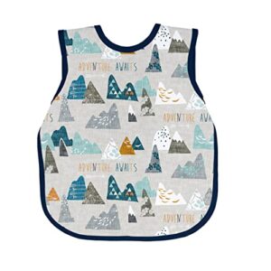 bapronbaby adventure awaits bapron - no neck tie safer bib for baby & toddler - soft waterproof stain resistant - machine washable - sz baby/toddler 6m-3t