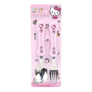 hello kitty stainless steel utensil silverware spoon and fork set