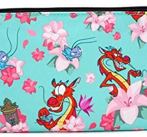 Loungefly Mulan Mushu & Crickie Nylon AOP Coin/Cosmetic Pouch